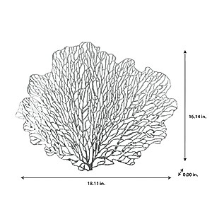 Home Details 4 Pack Coral Metallic Placemats | Detail Décor | Perfect Tablescape | Great for Dining Room | Kitchen Table | Island Counter | Coffee Table | Coral Design | Sliver