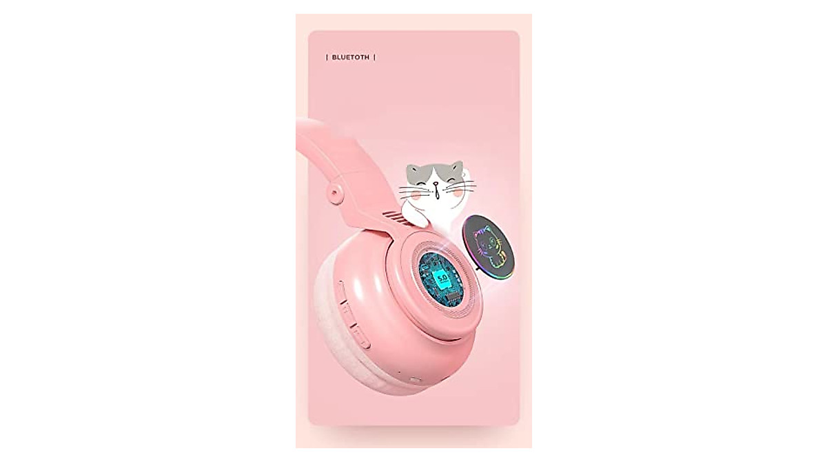 Cute Cat Ears Bluetooth Headset for Gaming & Music