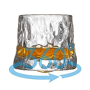 HALOYIVGO Whiskey Glasses Set of 2 - Tumblers Rotation Whiskey Glass Cups 5.41 oz - Crystal Thick Rocks Glass with Premium Gift Box - for Drinking Bourbon, Scotch Whisky, Cocktails