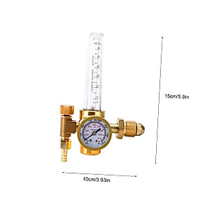 COLLBATH 2pcs Flowmeter Welding Regulator Argon Gas Regulator Gas Measuring Tester Argon Regulator with Flow Meter Gas Flow Meter Argon Flow Regulator C02 Nut Splitter