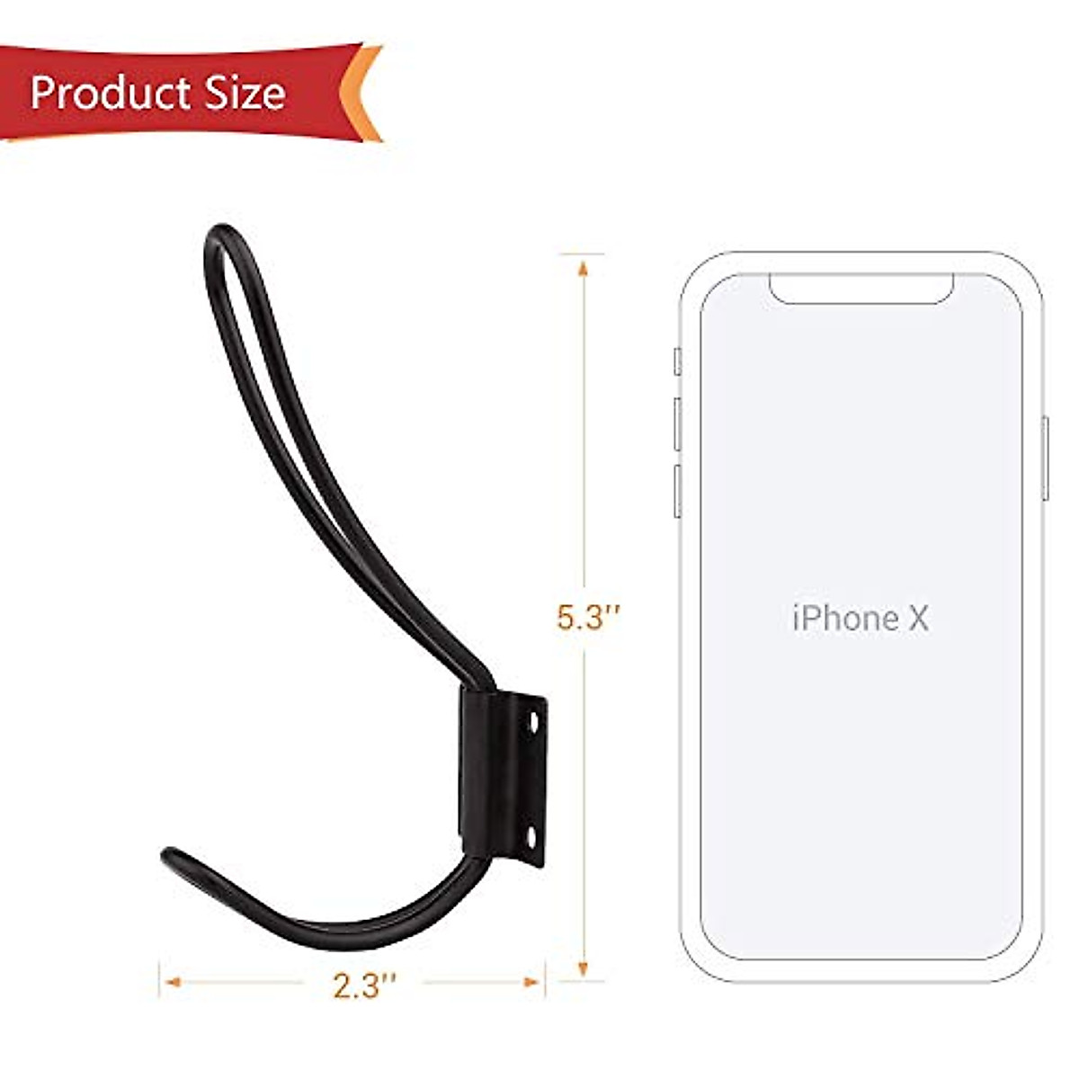 YIHATA Coat Hooks Wall Hooks, Heavy Duty Wall Mounted Black Coat Hooks with Double Prong Hooks, Hanging Hooks for Mudroom Hooks, Backpack Hooks, Hat Hook (14 Pack-A)