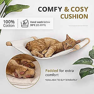 7 Ruby Road Cat Hammock Wall Mounted Cat Shelf with Two Steps - Cat Wall Shelves and Perches for Sleeping, Playing, Climbing, and Lounging - Modern Cat Bed & Furniture for Large Cats or Kitty