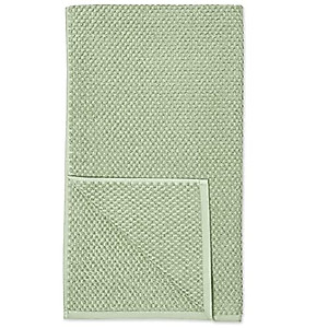 Amazon Basics Odor Resistant Textured Bath Towel Set - 6-Pieces, Cotton, Green