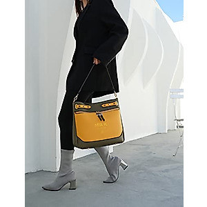 MKF Collection Shoulder Bag for Women, Two Tone Vegan Leather Fashion Hobo Handbag Messenger Purse