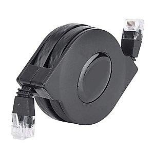 Adjustable Retractable Cat-6 10 Gigabit Ethernet Ultra Flat Retractable Cable Cat6 Ethernet Cable RJ45 Connectors for Travel, 1m / 3.3ft, 2m / 6.6ft Optional(6.6ft)