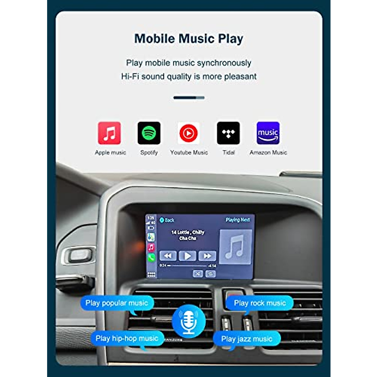 NINETOM Wireless Carplay Retrofit Kit Decoder for Volvo XC60 S60L V40 2014-2017 Year, Support Android Auto, Mirror Link, Rear Camera, Original Car Function