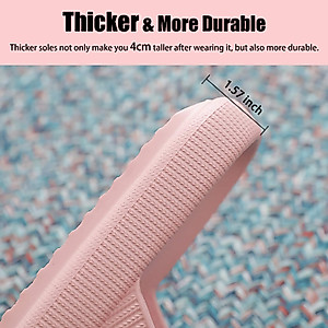 rosyclo Cloud Slippers for Women and Men, Pillow Slippers Massage Shower Bath Bathroom Soft Comfy Thick Sole Lady Garden House Cloud Cushion Slide Sandals Platform Shoes, Pink