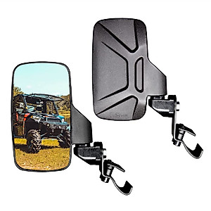 Universal UTV Side View Mirrors large field of view 360° Rotate Adjustable Rearview Mirror Shatter-resistant Clear View Compatible with Polaris Ranger General Defender Can-Am Maverick Trail
