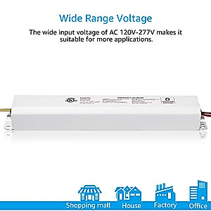 LEONLITE 8.5W LED Emergency Driver, 120V-277VAC to 3-60VDC, LED Emergency Backup Battery, UL Listed, Rechargeable Power Supply, Over 90mins Emergency Time, for Panel Light, Linear Light, Pack of 2