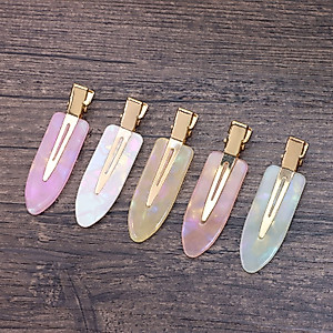 Mini Skater 10Pcs 2.4"No Crease Hair Clip No Bend Hair Clips Flat Duckbill Hair Barrette for Hair Styling and Makeup Application,Gradient Color