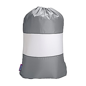 Woolite Sanitized Laundry Bag with Mesh Window, Dimensions: 15 x 12 x 2 inches, Blocks Odors, Drawstring Closure, Great For Home, Dorms, Laundromat, Laundry Accessories, White
