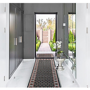 Gloria Non-Slip Rubber Back Kitchen Rug Set 2 Pieces Set 20"X30" & 20"X59" (Modern, Kitchen1992)