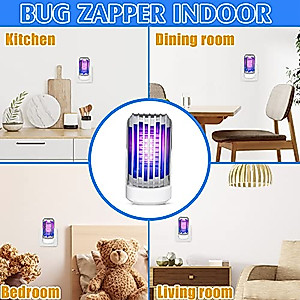 Qualirey 6 Pack Mosquito Zapper Indoor Bug Zapper Electronic Mosquito Insect Fly Traps for Indoors Fruit Fly Killer Mosquito Zapper with Purple LED Light for Outdoor Living Room Home Patio Kitchen