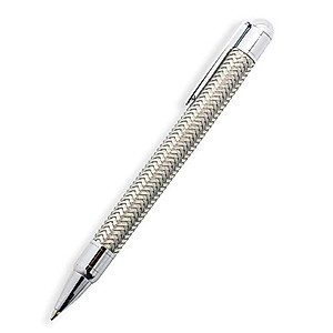 LACHIEVA LUX Stylish Wire Weave Metal Click Ballpoint Pen, Retractable Ballpoint Pen with Nice Gift Box Pack for Writing, Everyday Use (2 Refills)