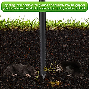 Qualirey Gopher Bait Applicator, Mole Bait Applicator, Metal Home Gopher Mole Prod Poison Pest Bait Tool, Vole/Gopher/Mole Killer, Apply Poison Bait Pellets into A Pest Tunnel in Your Yard