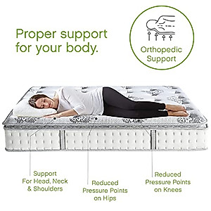 Classic Brands Mercer Cool Gel Memory Foam and Innerspring Hybrid 12-Inch Pillow Top Mattress | Bed-in-a-Box Full