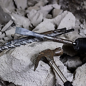 YOUGFIN Rotary Hammer Drill Bits Set, 17 Pcs SDS Plus Carbide-Tipped Masonry Drill Bits and Chisels for Concrete, Stone, Brick, with Storage Case