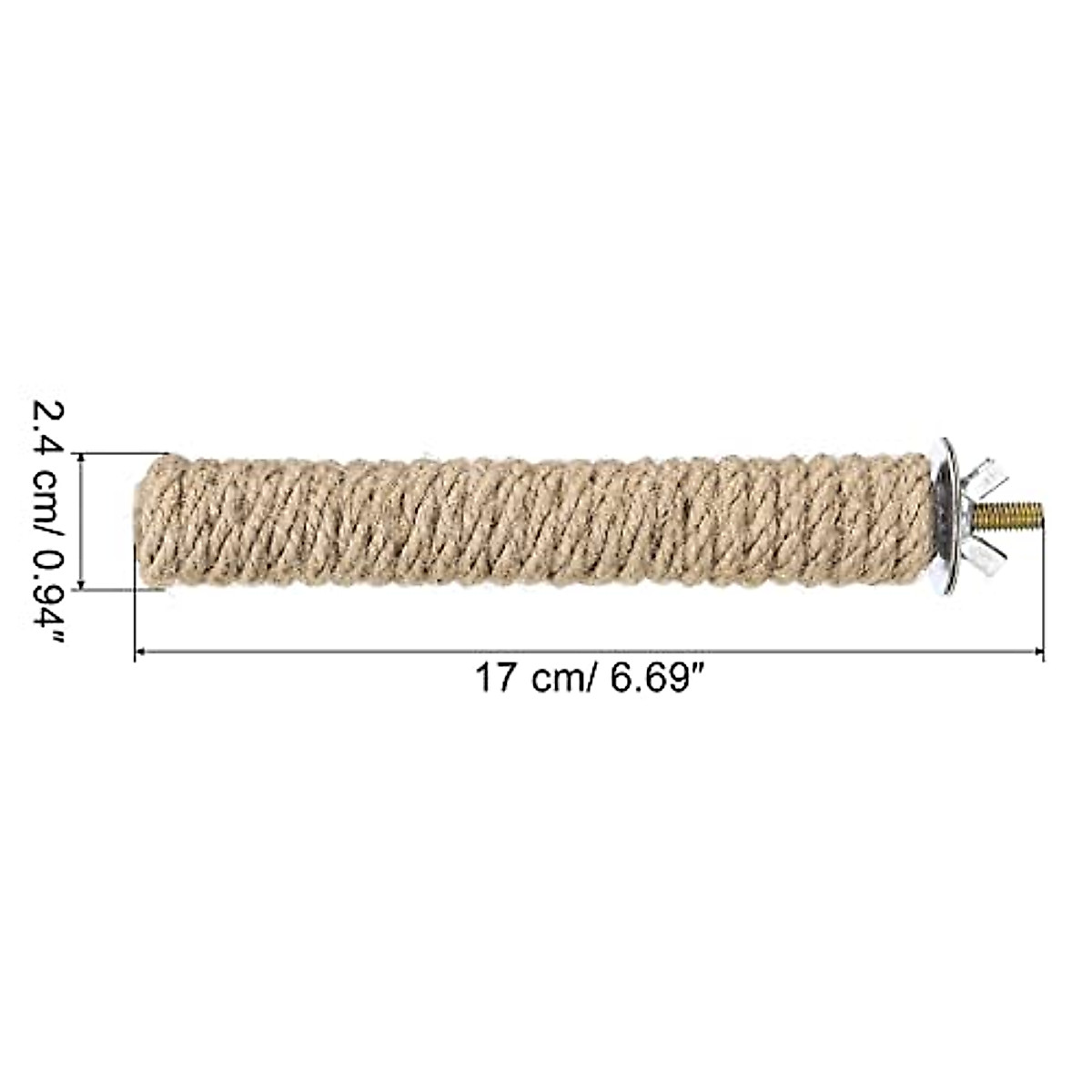 PATIKIL 0.9x6.7 Inch Bird Cage Perch, Parrot Stand Paw Grinding Stick Rope Weaving Wooden Stand Cage Accessory for Parrot Parakeet Cockatiel