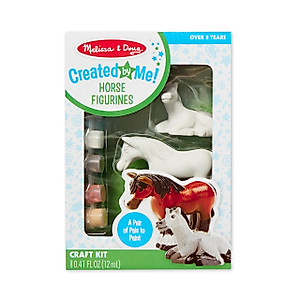 Melissa & Doug Created by Me! Horse Figurines Craft Kit (2 Resin Horses, 6 Paints, Paintbrush)