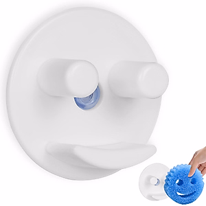 AUAUY Sponge Holder, 1 Pcs Kitchen Sponge Holder, Sponge Holder for Kitchen Bathroom Sink with Suction Cup Installation, Designed for Round Sponges, Dishwasher Safe(Sponges Not Included)