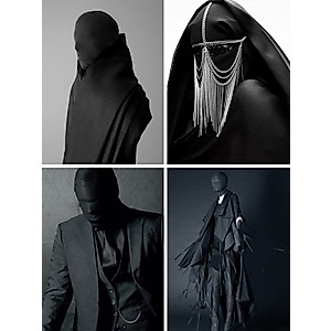 HOMELEX 2 Pieces Full Face Mask, 2nd Skin Masks,Halloween Spandex Hood for Unisex Cloth-Black