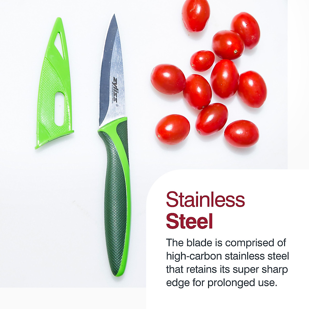 Zyliss Utility Kitchen Knives with Sheath Covers - Dishwasher Safe - Stainless Steel Kitchen Knives Perfect for Cutting Meat, Vegetables & Fruit - 2 Piece 3.25" Paring Set