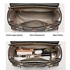 Leather Crossbody Handbags for Women, Cowhide Ladies Top Handle Bags with Adjustable Shoulder Strap (Brown)