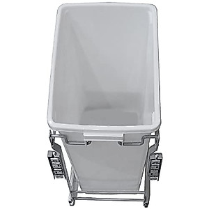 Laurey 90102 35L Single Bin System Rollout Trash Can, White