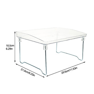 Desk Cup Holder Clear Lap Desk Folding Acrylic Bed Tray Countertop Storage Rack Clear Laptop Stand Bed Desk Table for Reading Eating Writing Kitchen Bathroom Storage Holder