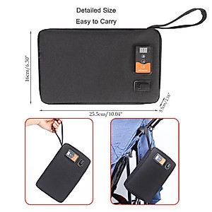 ERIQKCA Portable Car Wipes Heater Warmer, Multifunctional Baby Wet Wipes Warmer with Digital Display Screen, Home Car Dual-use Thermostat Heating Bag for Travel/Camping/Working （Black)