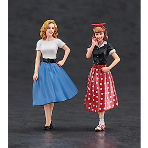 Hasegawa FC10 1/24 Figure Collection Series 50's American Girls Figure (Set of 2) Plastic Model