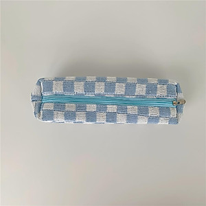 SURBEAV Pencil Case Pen Case Office College School Storage Bag Pouch Holder Box Organizer Makeup Pouch Cosmetic Bag Aesthetic Cute Pencil Case for Girls Boys Kids (Blue)