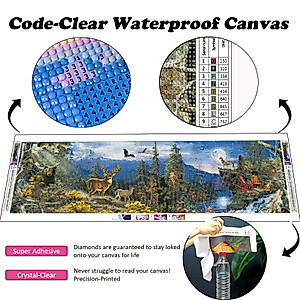 YALKIN 5D Diamond Painting Kits for Adults (35.4x11.8inch) DIY Large Forest Full Round Drill Cross Stitch Embroidery Pictures Arts Paint by Number Kits Diamond Painting Kits for Home Wall Decor