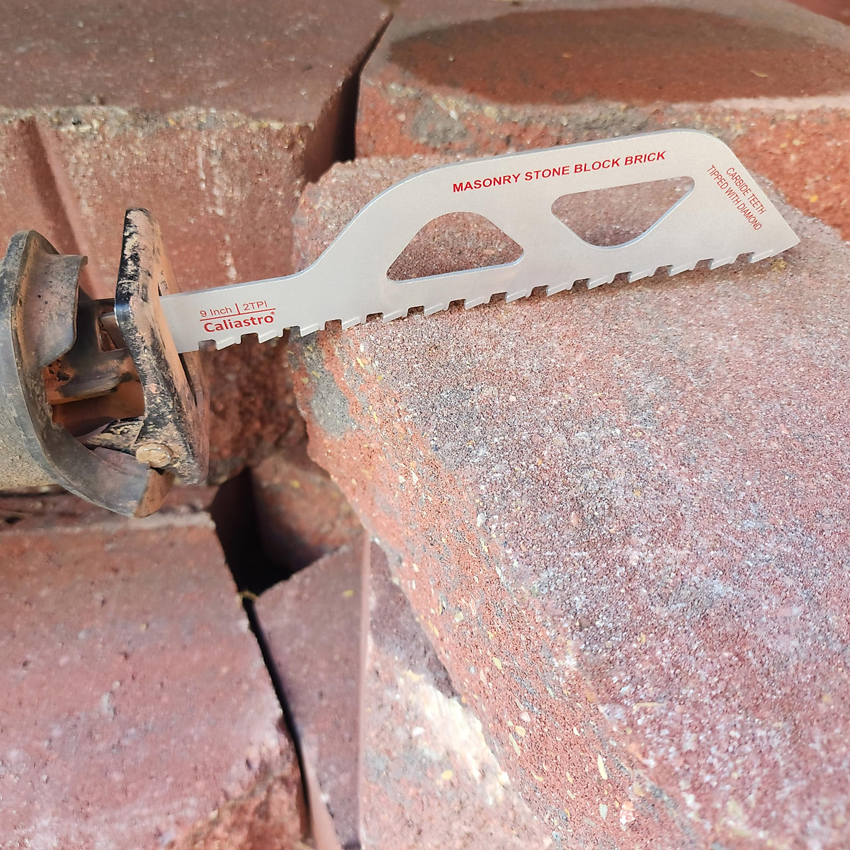 9-Inch Brick, Masonry, Aerated Concrete, Engineered Stone Cutting Reciprocating Saw Blade - Caliastro 2-Pack