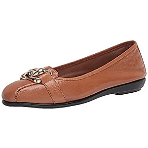 Aerosoles Women's Bristol Ballet Flat, TAN Leather, 7.5