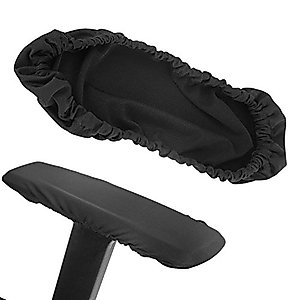 Office Computer Chair Arm Covers,1 Pair Removable Chair Armrest Covers Elastic Protector Office Armchair Cover (Black)