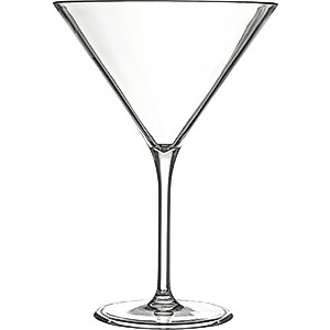 Carlisle FoodService Products 564607 Alibi Shatter-Resistant Plastic Martini Glass, 9 oz., 6.63" Height, 2.88" width, 2.88" Length, Polycarbonate (Pc), Clear