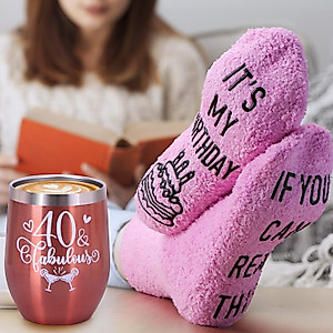 40th Birthday Gifts Women, Happy 40th Birthday Gifts for Women Turning 40 and Fabulous, Funny 40 Years Old Birthday Gift Ideas for Best Friend Female Wife Sister Mom Aunt 40th Bday Gifts Women Tumbler