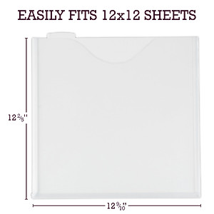 Samsill Scrapbook Paper Storage Organizer, 12 Count of Individual Top Loading Files with Customizable Tabs, Holds 12 x 12 Inch Scrapbook Paper, Vinyl Paper, Photos, Clear, PVC and Acid Free, 12 Pack