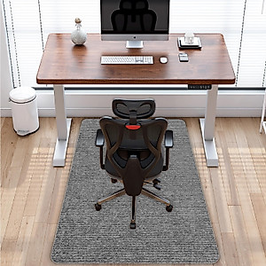 Office Chair Mat,Hard Floors Desk Chair Mat Under Desk Low-Pile Rug,Office Gaming Rolling Floor Mat,Multi-Purpose Floor Protector Rug for Hardwood & Tile Floor,Anti-Slip (Dark Grey, 36" X 48")