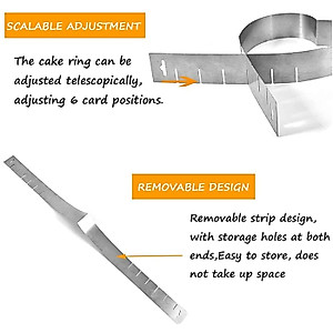 YYYFEI Multipurpose Round Steel Ring，Cake Mold Ring, Adjustable Cake Mold Ring for Baking, Premium Quality Functional Baking Gifts (Heart-shaped)