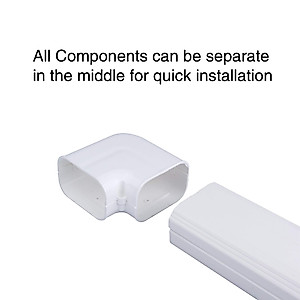 AC Parts 4" W 14Ft Decorative PVC Line Set Cover Kit for Mini Split Air Conditioners, HVAC Heat Pumps 7,000-36,000 BTU Units