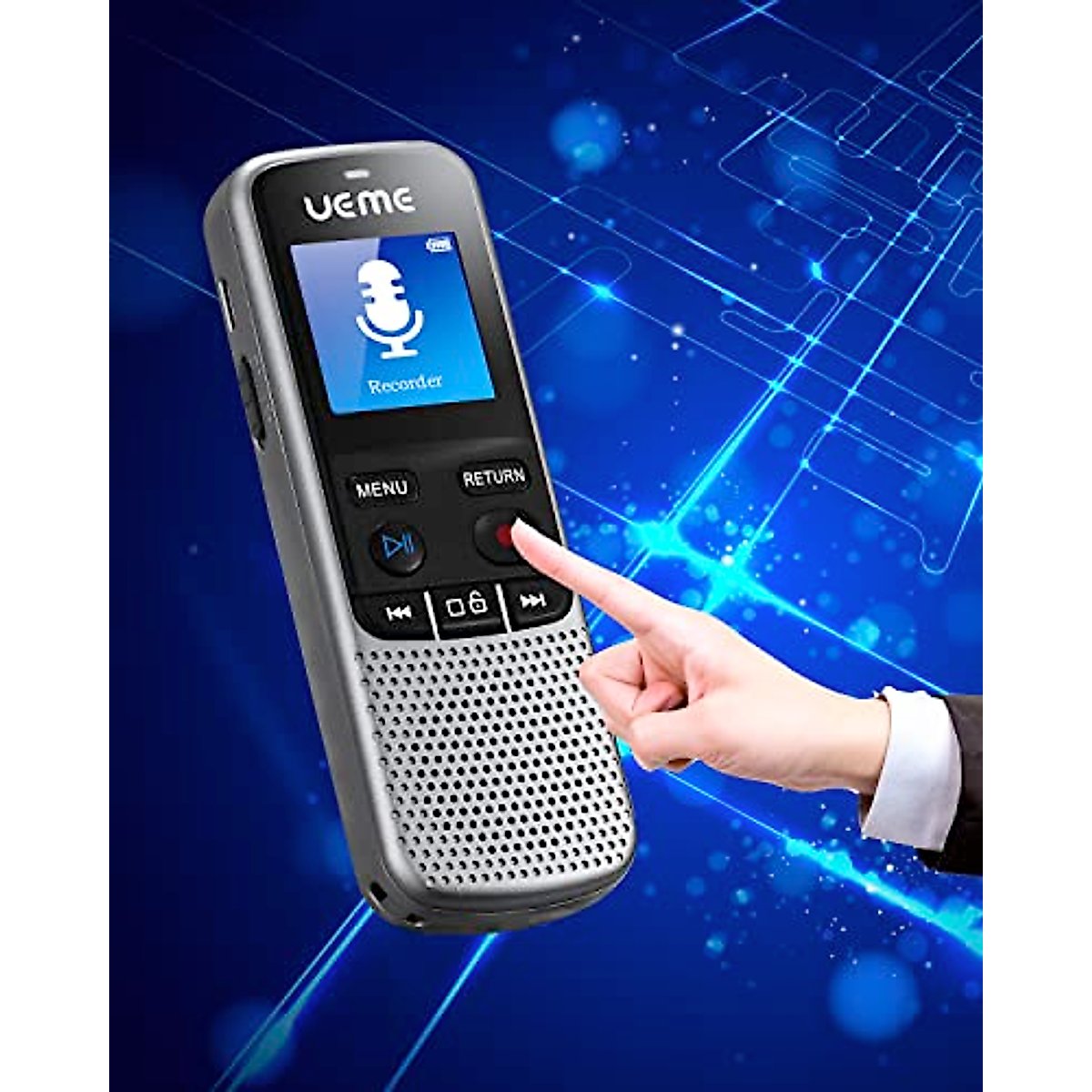 Digital Voice Recorder with Bluetooth Playback, Small Lightweight Dictaphone with Storage Bag, Warm Voice Sound for Notes, Dictation, Interviews, Meetings and Lectures, MP3 Playback, 16GB