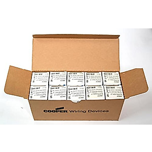 Eaton 5362CDV Arrow Hart Dual Control Heavy Duty Industrial Grade Duplex Receptacle, Auto-grounding, #14-10 AWG, 20A, Flush, 125V, Ivory, Brass, High-Impact Nylon face, 5-20R, 2-Pole (10-Pack)