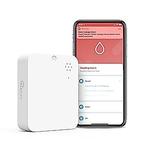 TREATLIFE Water Leak Detector, Leak and Drip Alert with Email Water Sensor Alarm for Kitchen, Bathroom, Basement (Hub Required and Sold Separately)