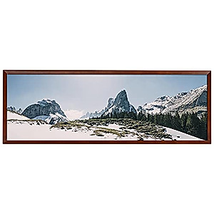 Displays2go 40" x 13.5" Extra-Wide Format Picture Frame, Wood Molding - Dark Brown Finish (PNFA40135W)