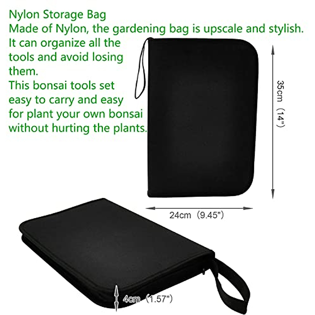 Kornculor 16 Pcs Bonsai Tool Sets High Carbon Steel Gardening Trimming Tools Set with Pruning Shears, Bonsai Scissors, Bonsai Wires, Leather Bag for Garden Plant