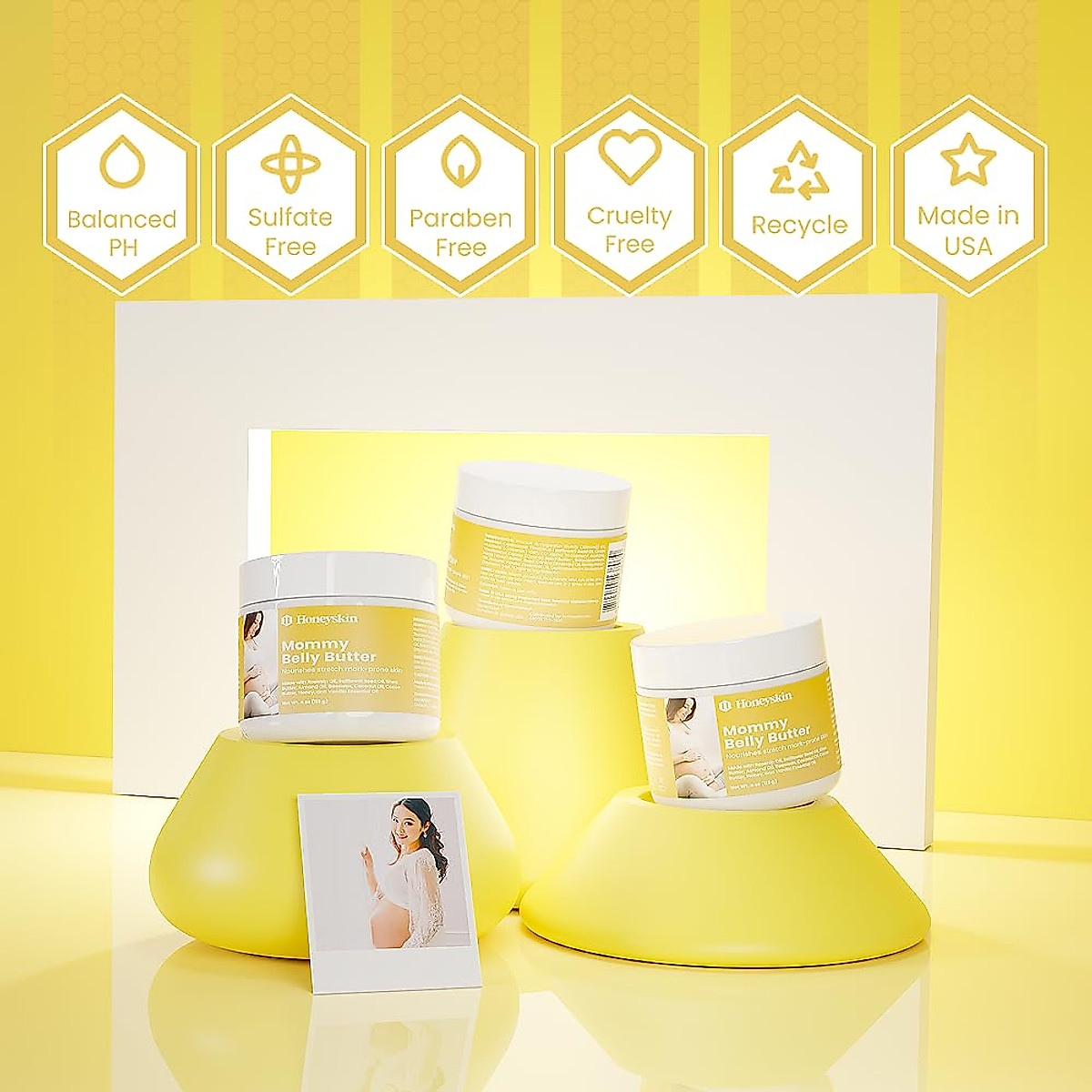 Honeyskin Belly Butter for Pregnant Women - Skin Repair & Deep Stretch Mark Removal - Massage Cream Hydro Boost Moisturizer with Shea Butter Oil - Pregnancy Stretch Mark Prevention & Treatment (4oz)