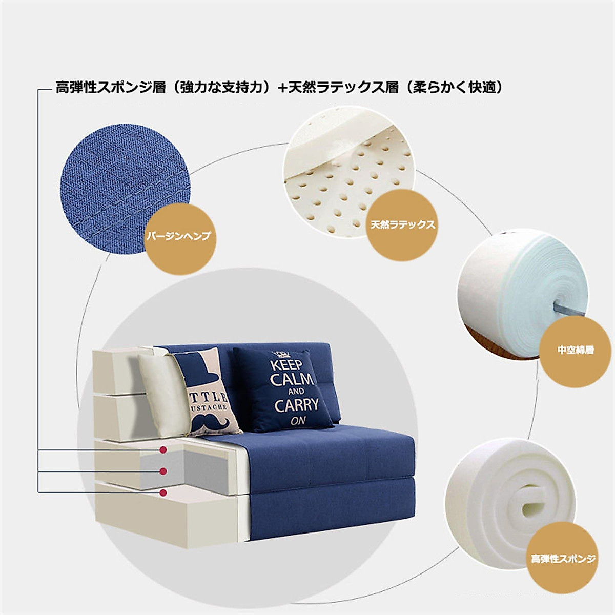 UsmAsk Sofa Bed Single Seat Chair 2 Seats Folding Reclining Sofa 2 Seats Ning Sofa Low Bed Mattress Sofa Bed Compact Floor Sofan,Light Gray,72×76×72cm (Dark Gray 72×76×150cm)