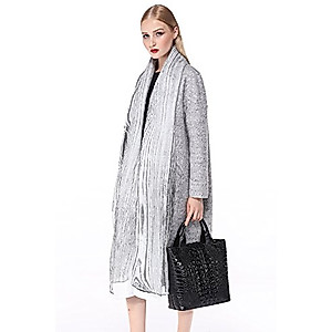 PIJUSHI Designer Top Handle Satchel Handbags for Women Crocodile Handbag and Purse Leather Tote Bags (6061 Black)